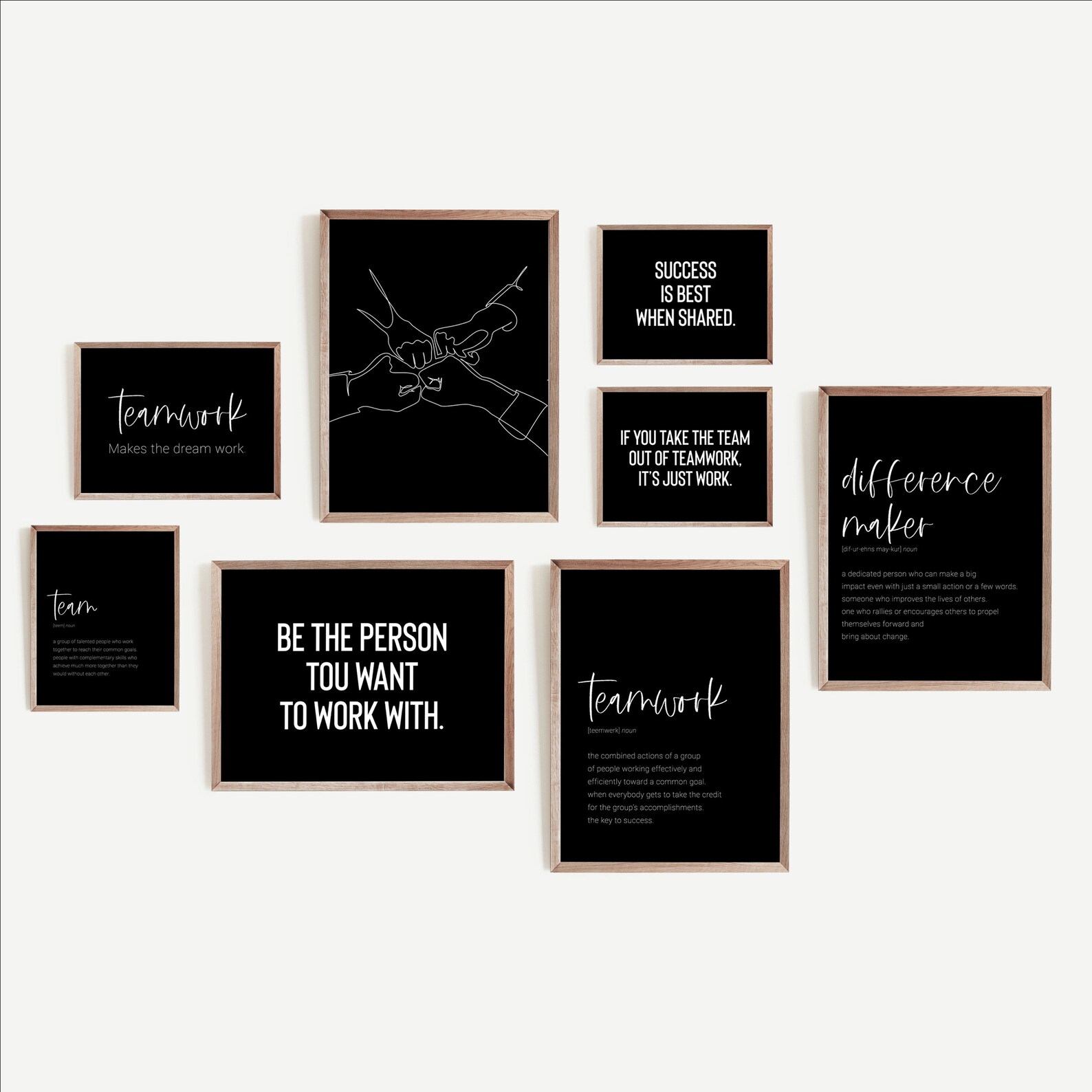 Team Office Decor, Office Gallery Wall Set of 8, Office Wall Art, Desk ...