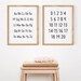 Set of 4 Black Alphabet Numbers Days Art Print, Shapes, Black Alphabet ...
