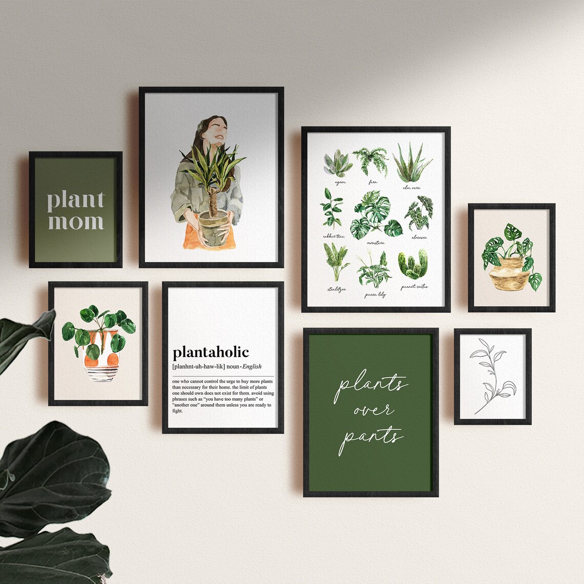 Plant Gallery Wall Art Plant Wall Art Plant Lover Art Plant - Etsy