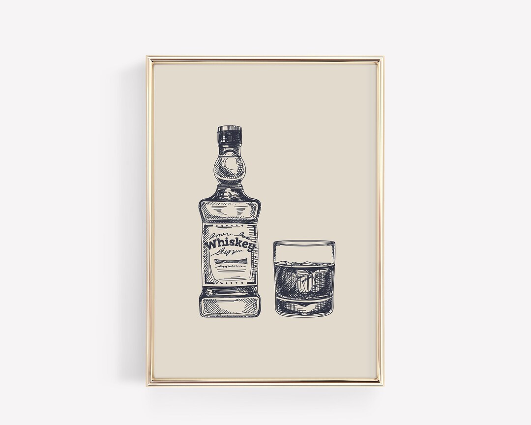 Whiskey Wall Art, Bar Cart Wall Art, Bar Cart Decor, Bar Art Print, Bar ...