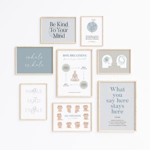Mental Health Therapy Wall Art Set, Therapy Wall Decor, Counseling Wall ...