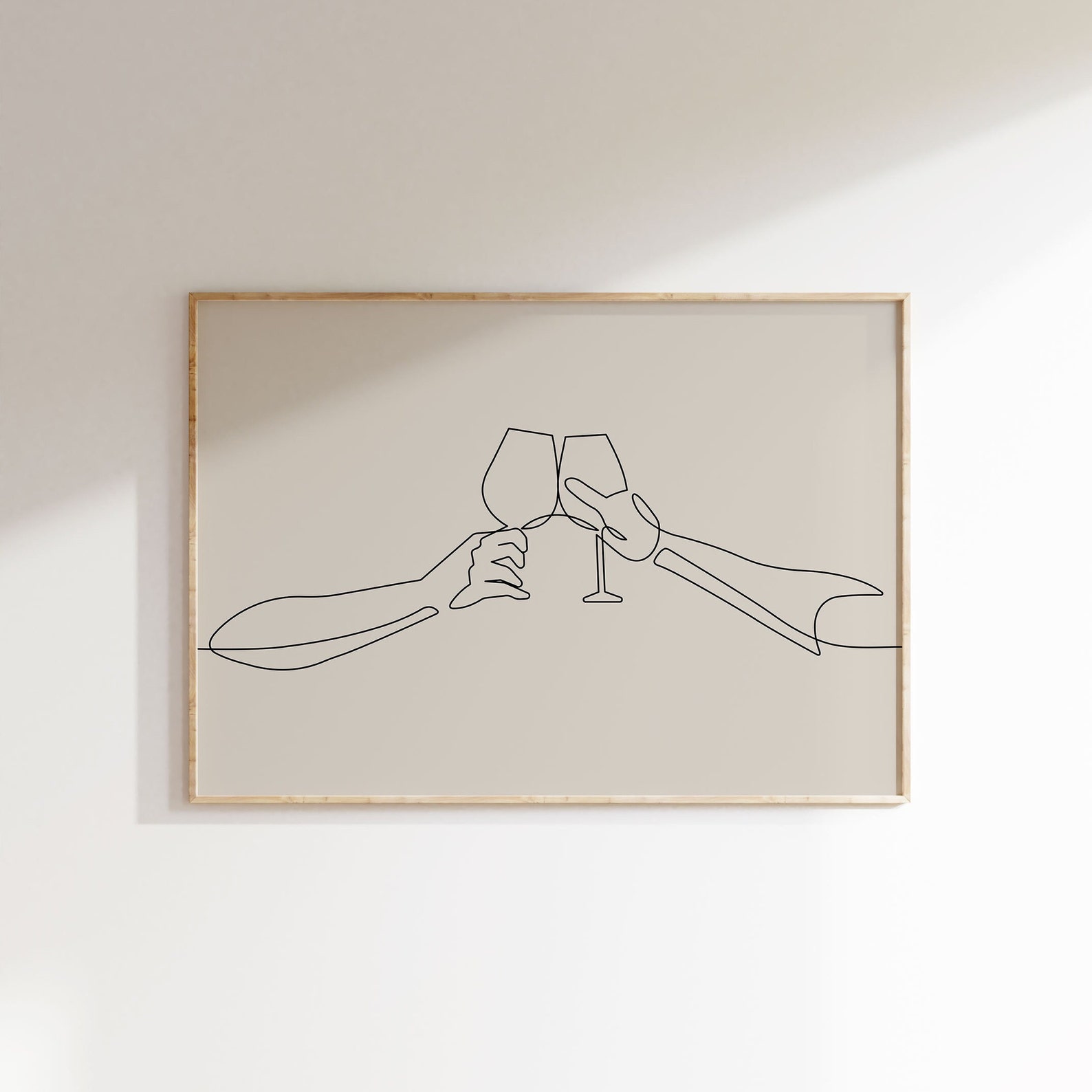 Bar Cart Line Art Print Set, Minimalist Drink Decor (digital Download ...