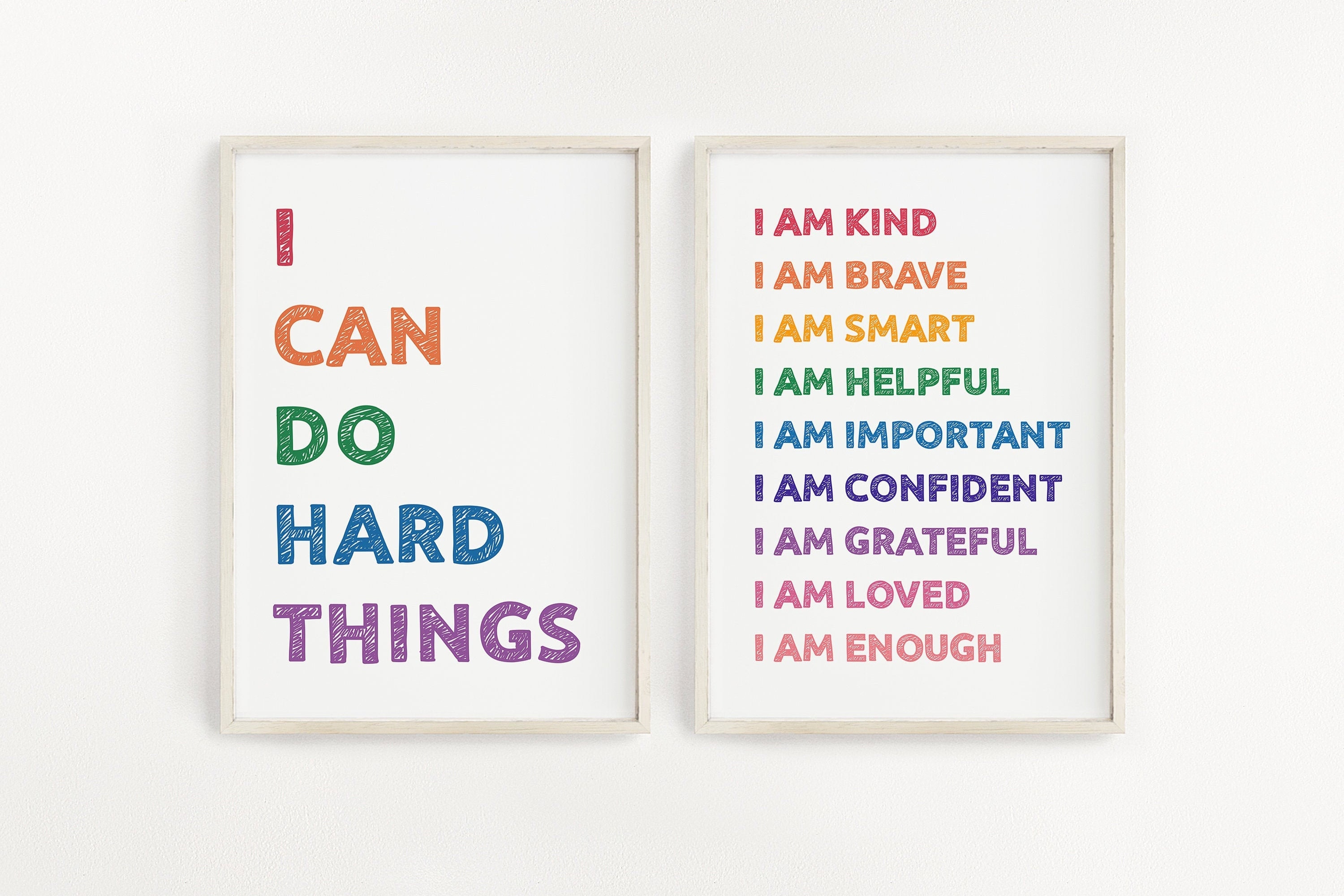 Kid Affirmations Print, Playroom Poster Set of 2, Affirmations for Kids ...