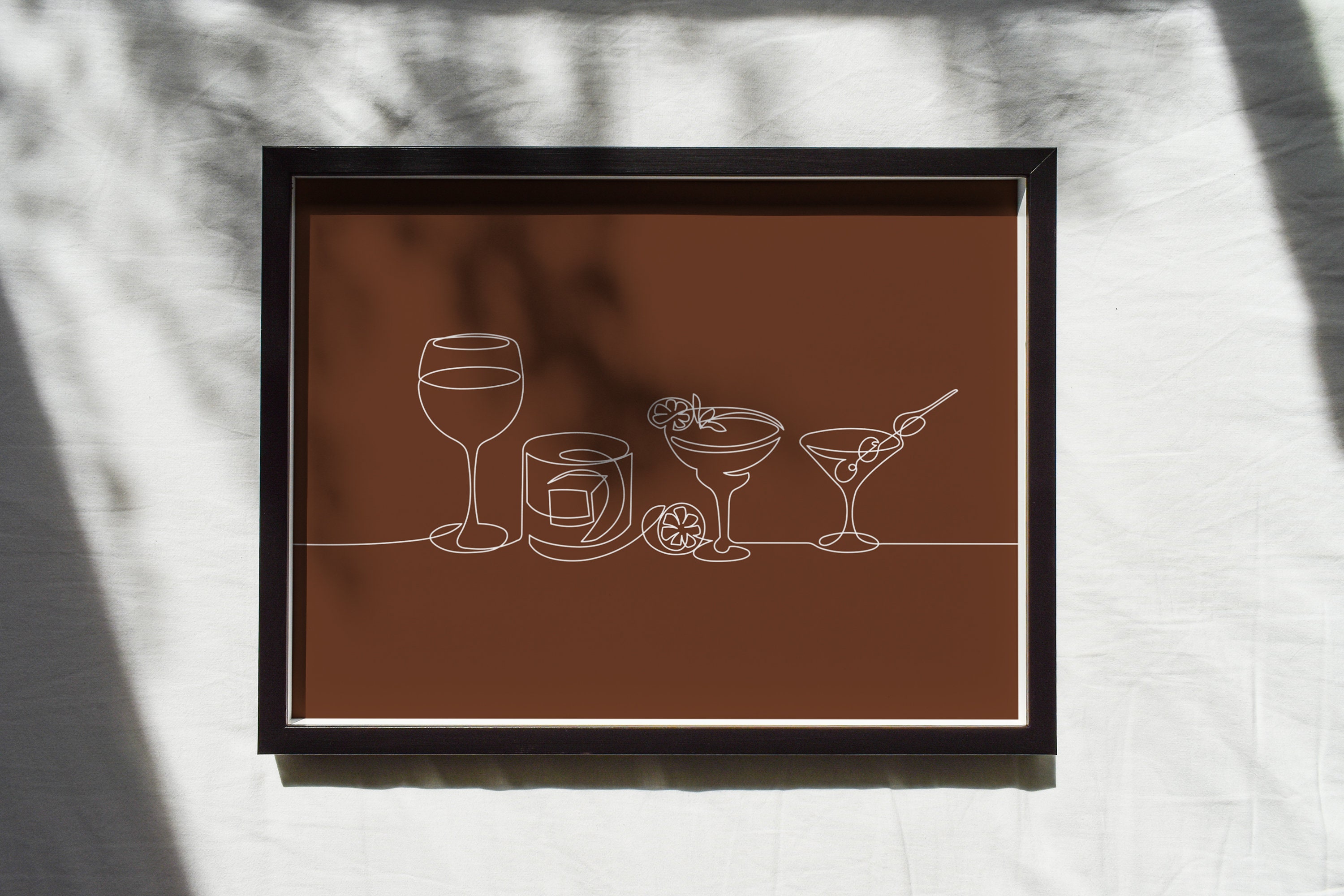 Bar Cart Wall Art Drinks Print Bar Line Drawing Art Kitchen - Etsy ...