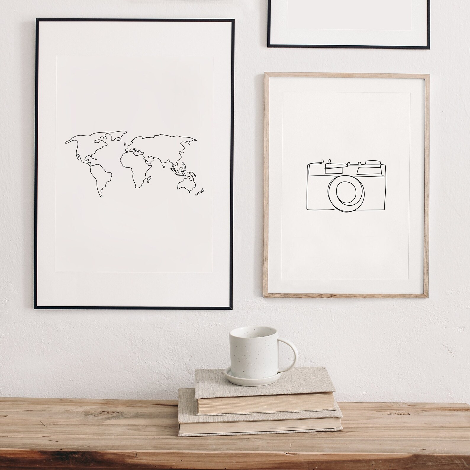Travel Gallery Wall Set, Travel Wall Art, Line Drawing Print, Black and ...