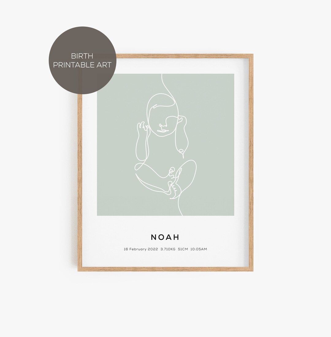 Birth Poster in Scale 1:1, Custom Birth Poster, Personalized Baby Print ...