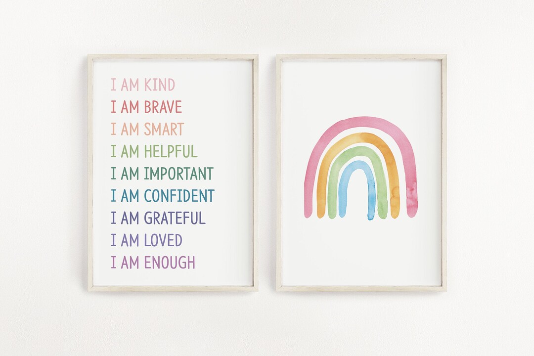Affirmations for Kids, Kid Affirmations Print, I Am Kind I Am Enough I ...