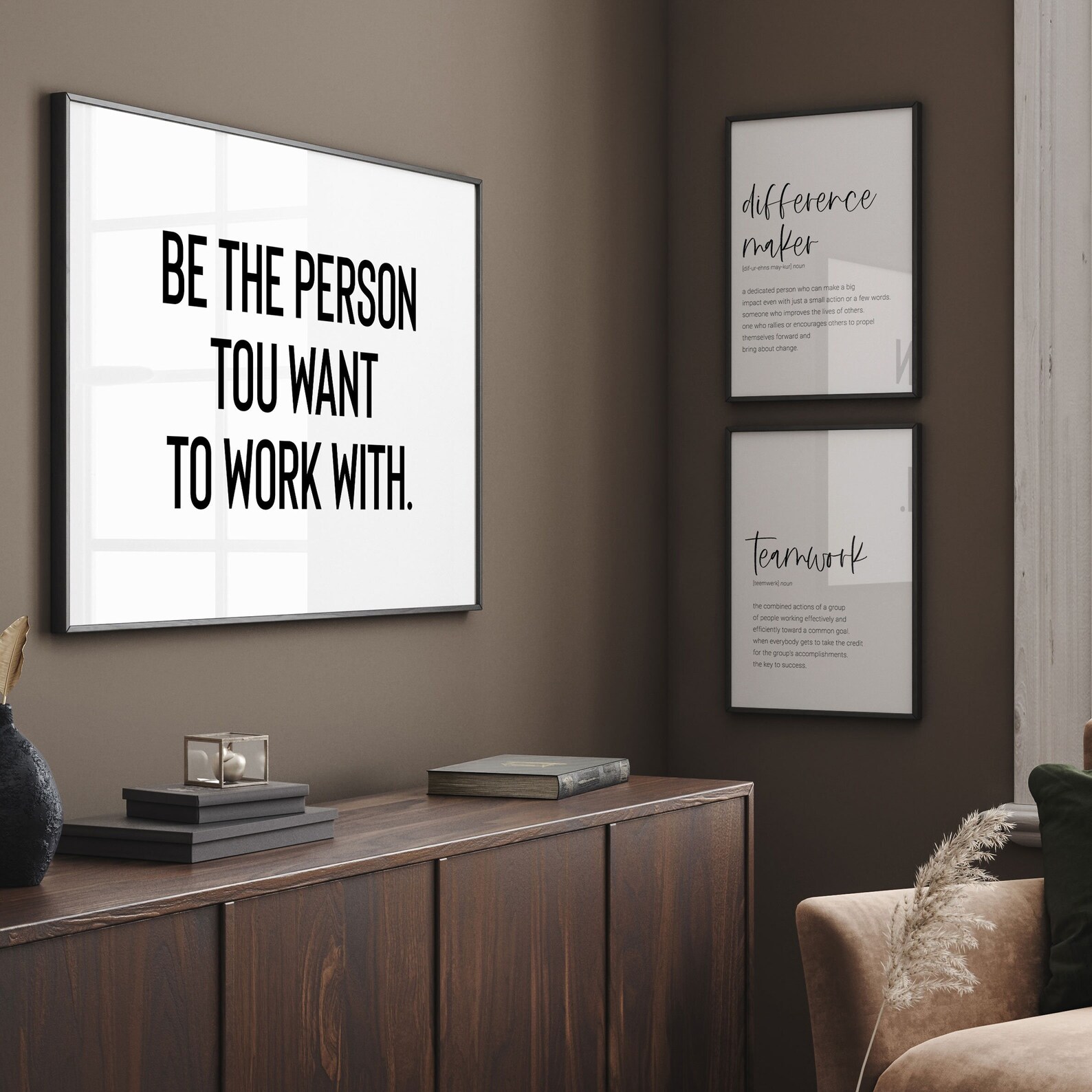 Team Office Decor, Office Gallery Wall Set of 8, Office Wall Art, Desk ...