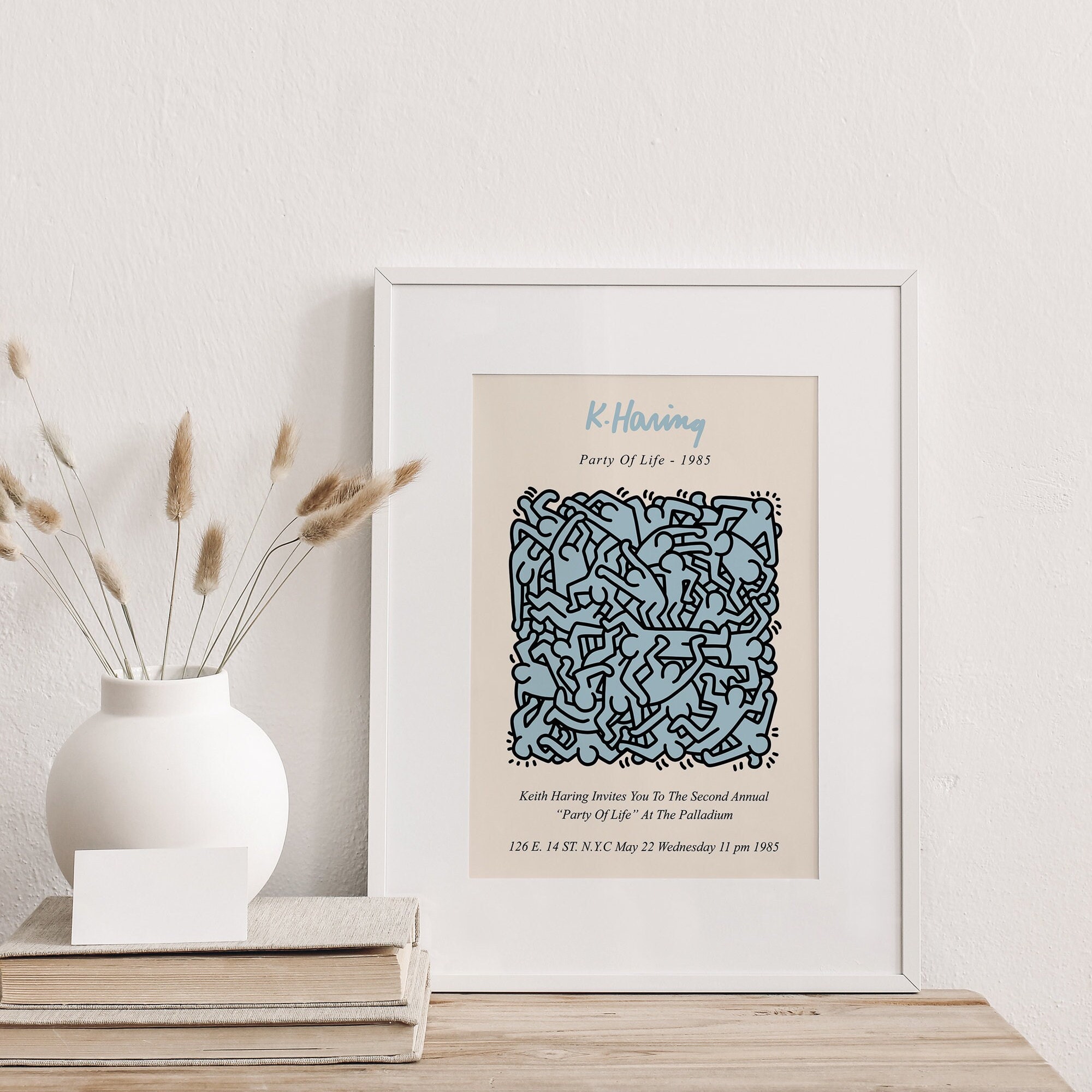 Keith Haring Wall Art, Keith Haring Party of Life, Retro Wall Art ...