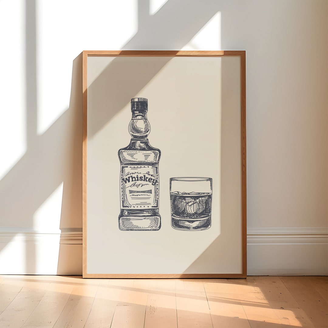 Whiskey Wall Art, Bar Cart Wall Art, Bar Cart Decor, Bar Art Print, Bar ...