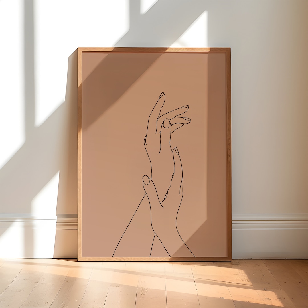 Hands Line Art, Minimalist Wall Art, Hands Line Drawing, Abstract Wall ...
