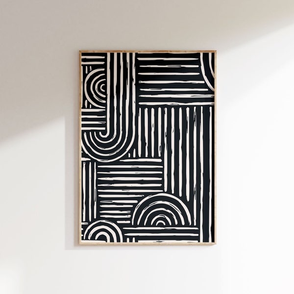 Black Abstract Art - Etsy