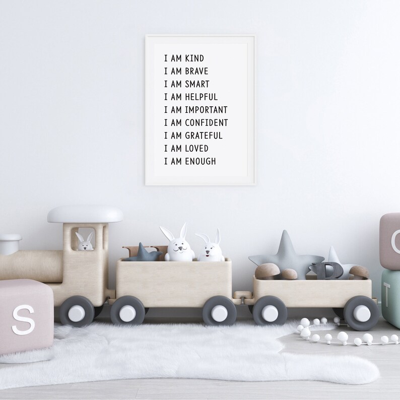 Affirmations Print, Affirmations for Kids, I Am Kind Smart, Classroom ...