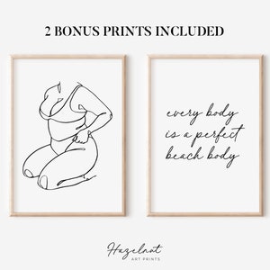 Body Positivity Wall Art Set of 8 2 Bonus Prints, Self Love Art, Body ...