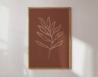 Rust Leaf Line Art - Etsy