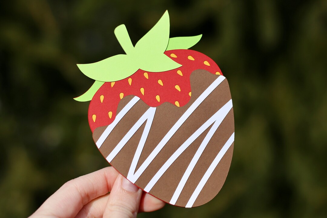 Mini Chocolate Covered Strawberry Card, Decorative Handmade, Valentine ...