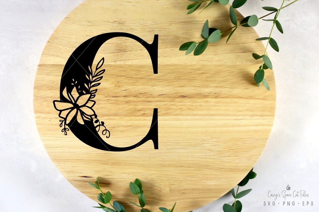 Capital C, Letter, Floral Capital Alphabet Svg, Floral Letter Cut File ...