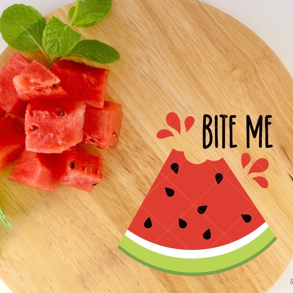 Watermelon Bite Me Svg - Etsy