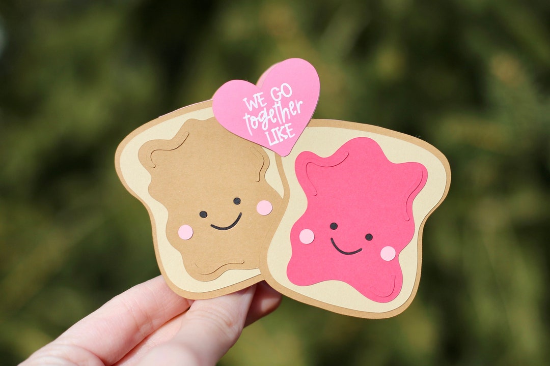 PB&J Mini Card, We Go Together Like Peanut Butter and Jelly Valentine ...