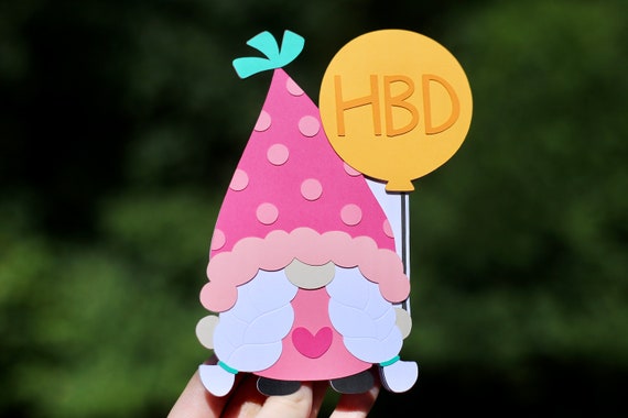 Birthday Gnome Card Happy Birthday Custom Gnome Handmade - Etsy