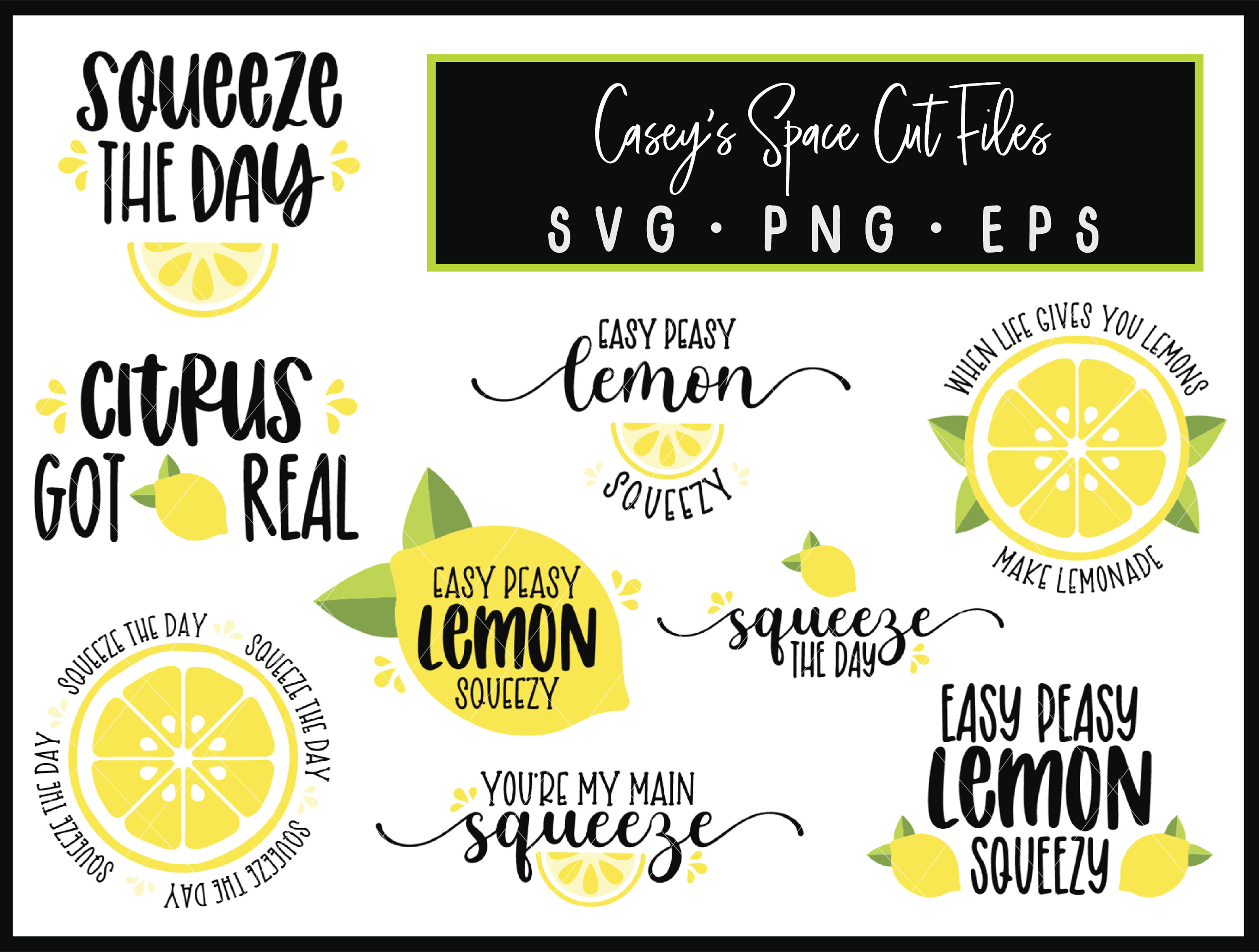 Lemon Puns Bundle Lemon Puns SVG Lemonade Cut File Fruit | Etsy