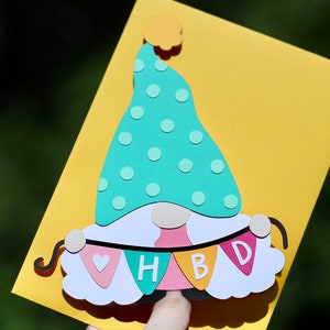 Birthday Gnome Card Happy Birthday Custom Gnome Handmade - Etsy
