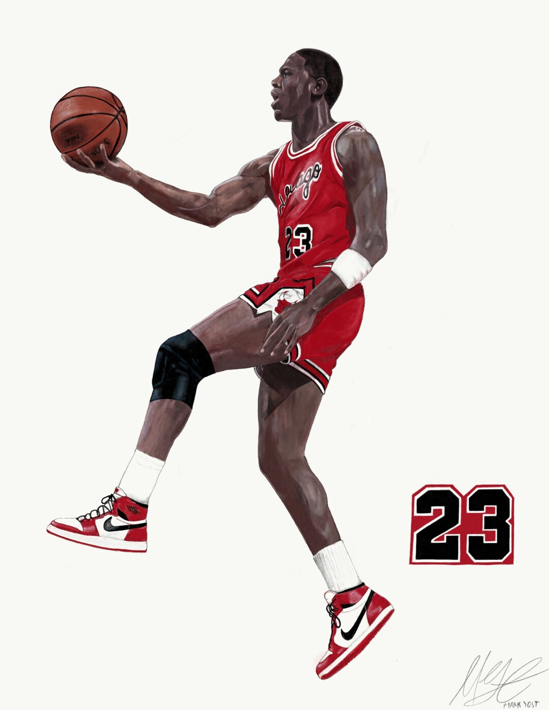 Rookie Michael Jordan '86-'87 Illustration 8x10 (100% PROCEEDS DONATED ...