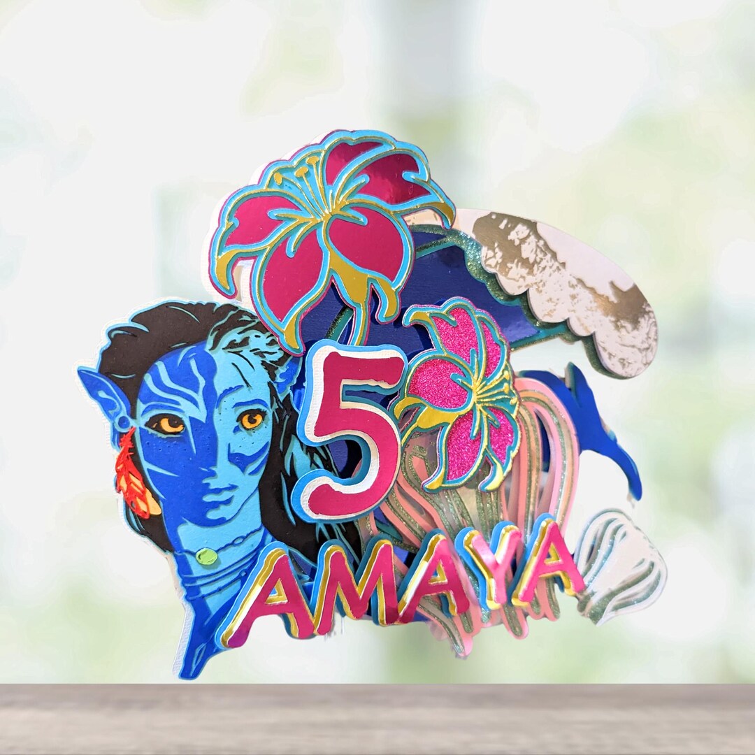 Avatar Inspired Cake Topper, Happy Birthday, Party Decor, Neytiri, Jake ...