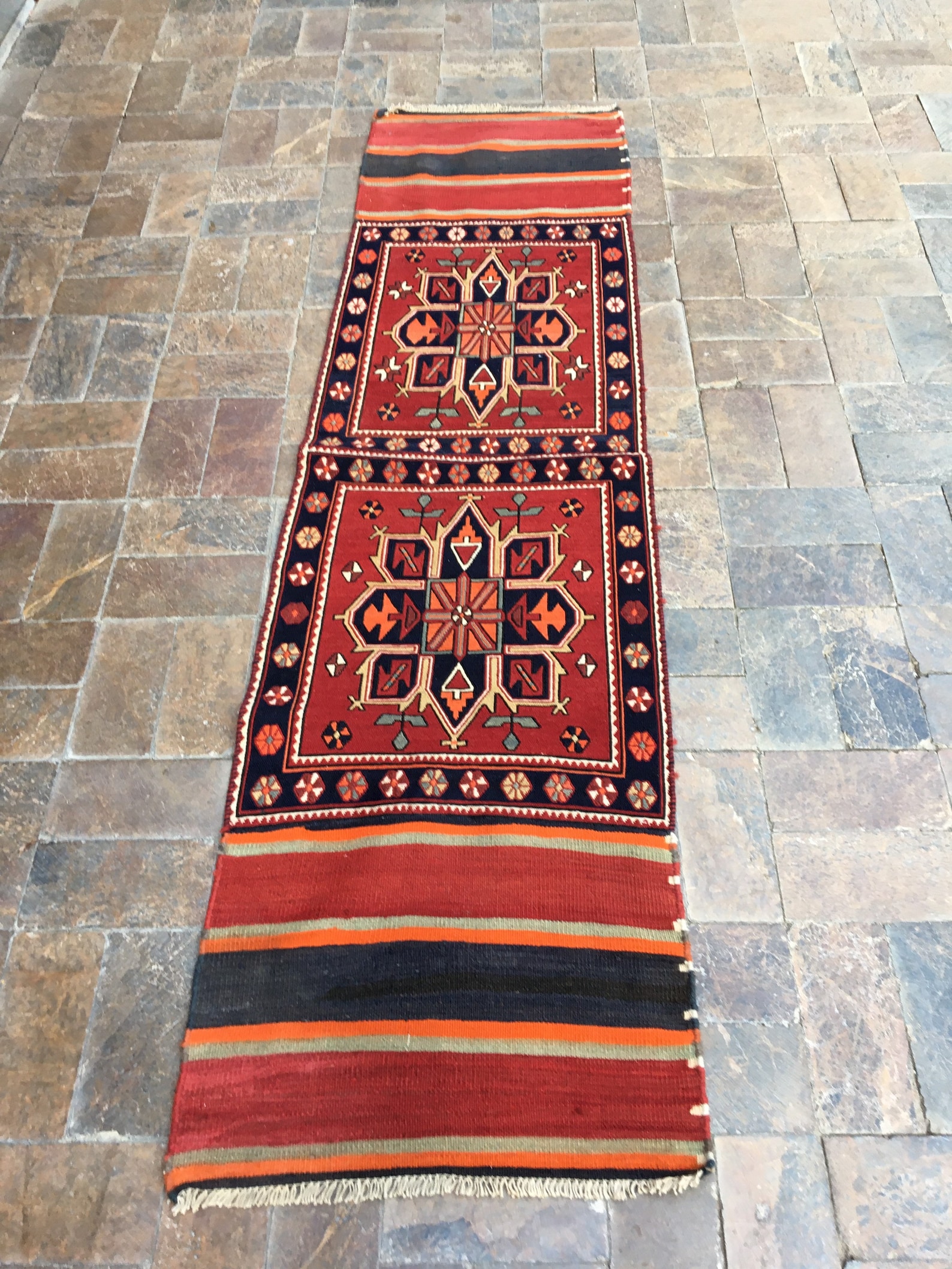 Turkish runner rug 7.6x1.11 feet 230x60 cm natural colors rug | Etsy