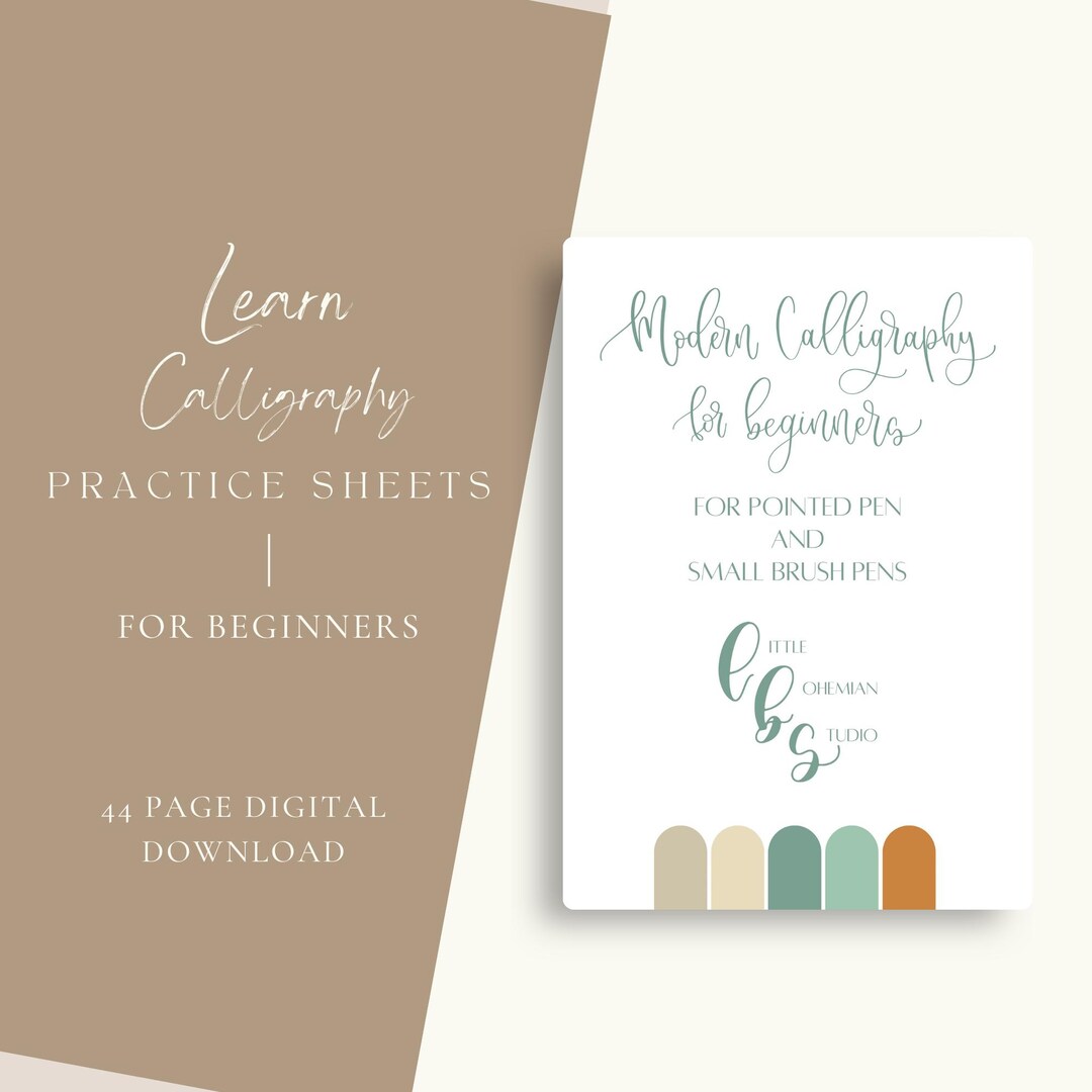 Beginner Calligraphy Printable Worksheets | Learn Modern Calligraphy ...