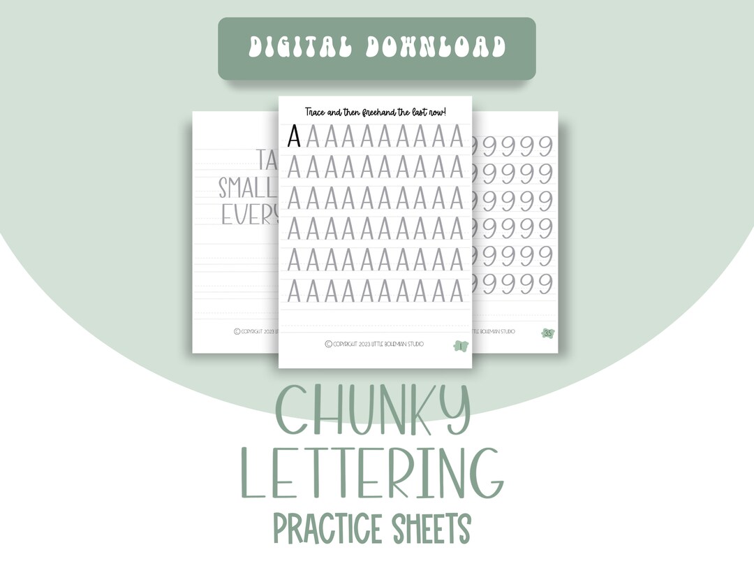 Hand Lettering Practice Sheets Printable Handlettering - Etsy