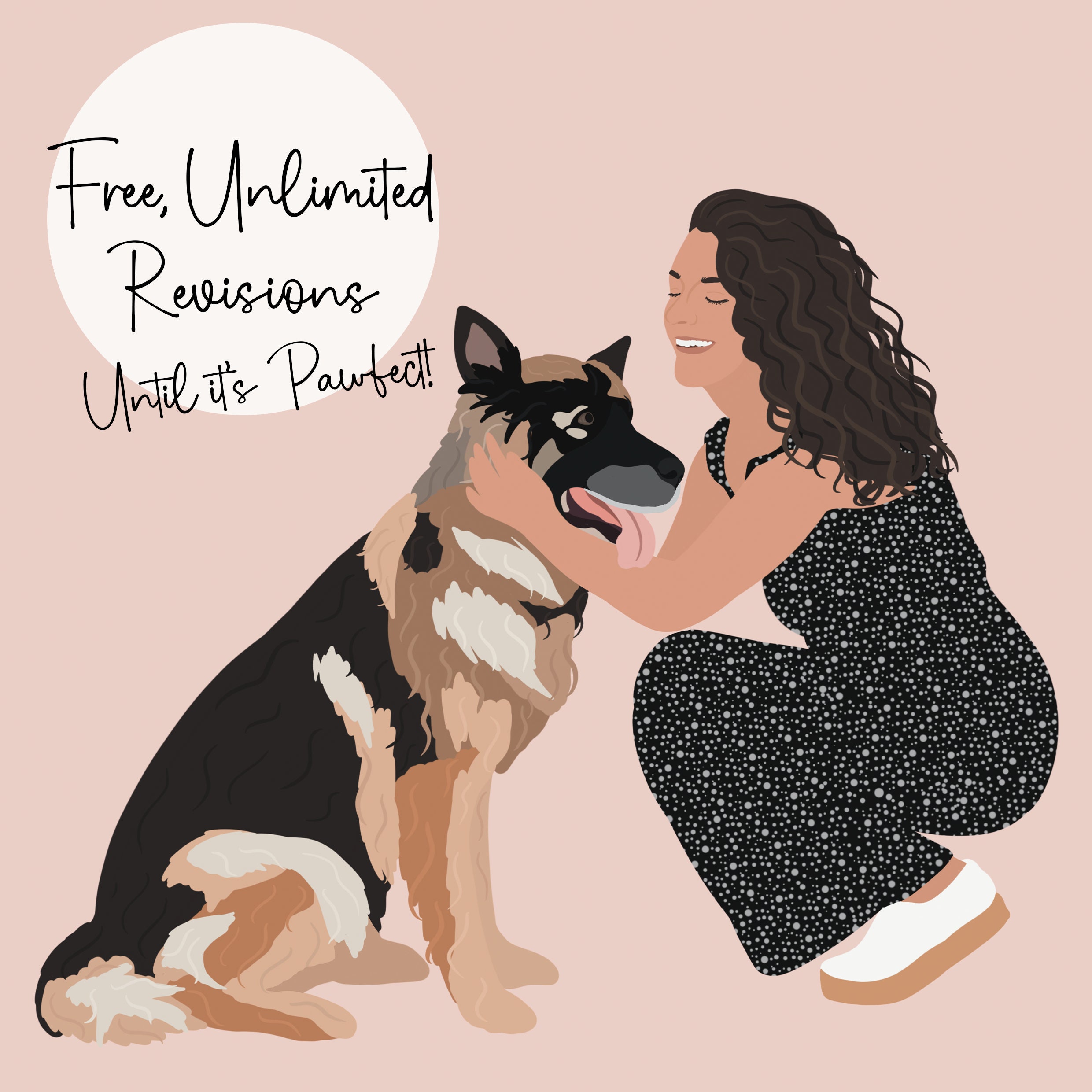 Custom Pet and Owner Illustration Digital or Printed Portrait. - Etsy UK