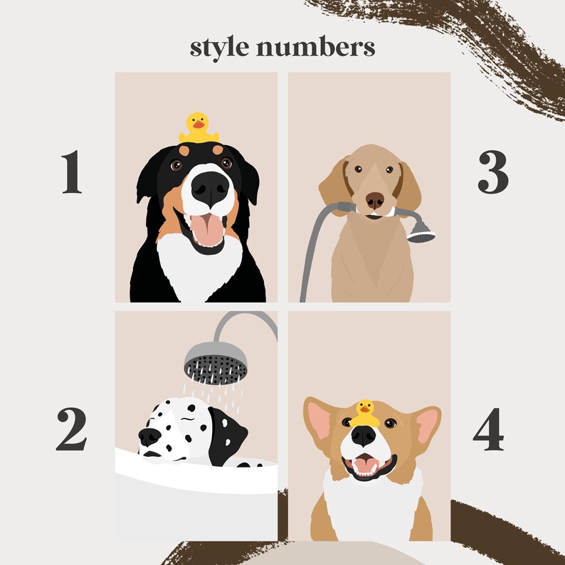 Bath Time - Dog Grooming Prints. Dog Groom Illustrations. Dog Groomer ...