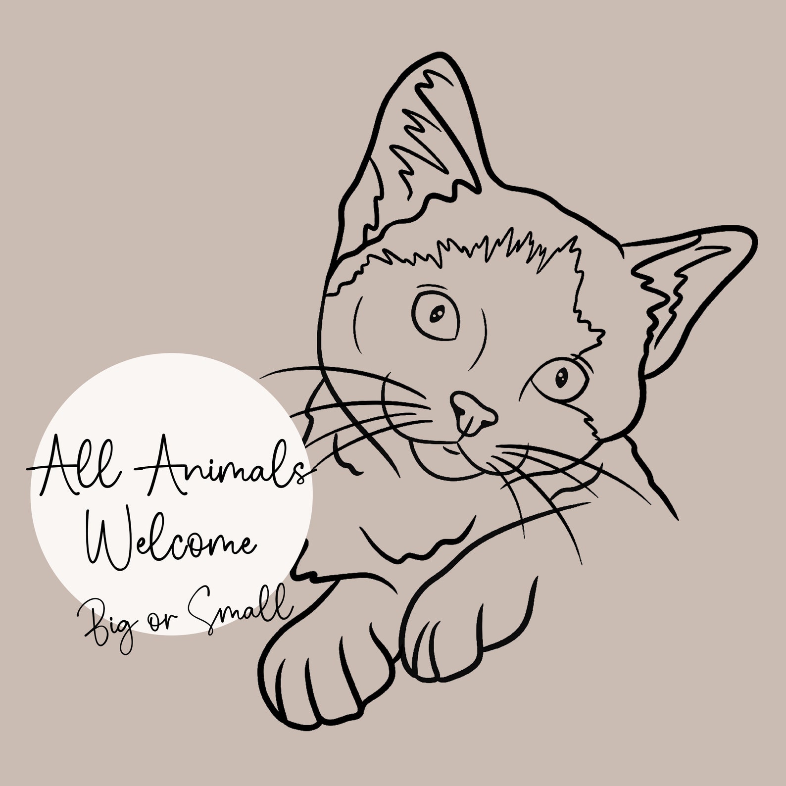 Custom Face Outline Pet Illustration Personalised Pet - Etsy