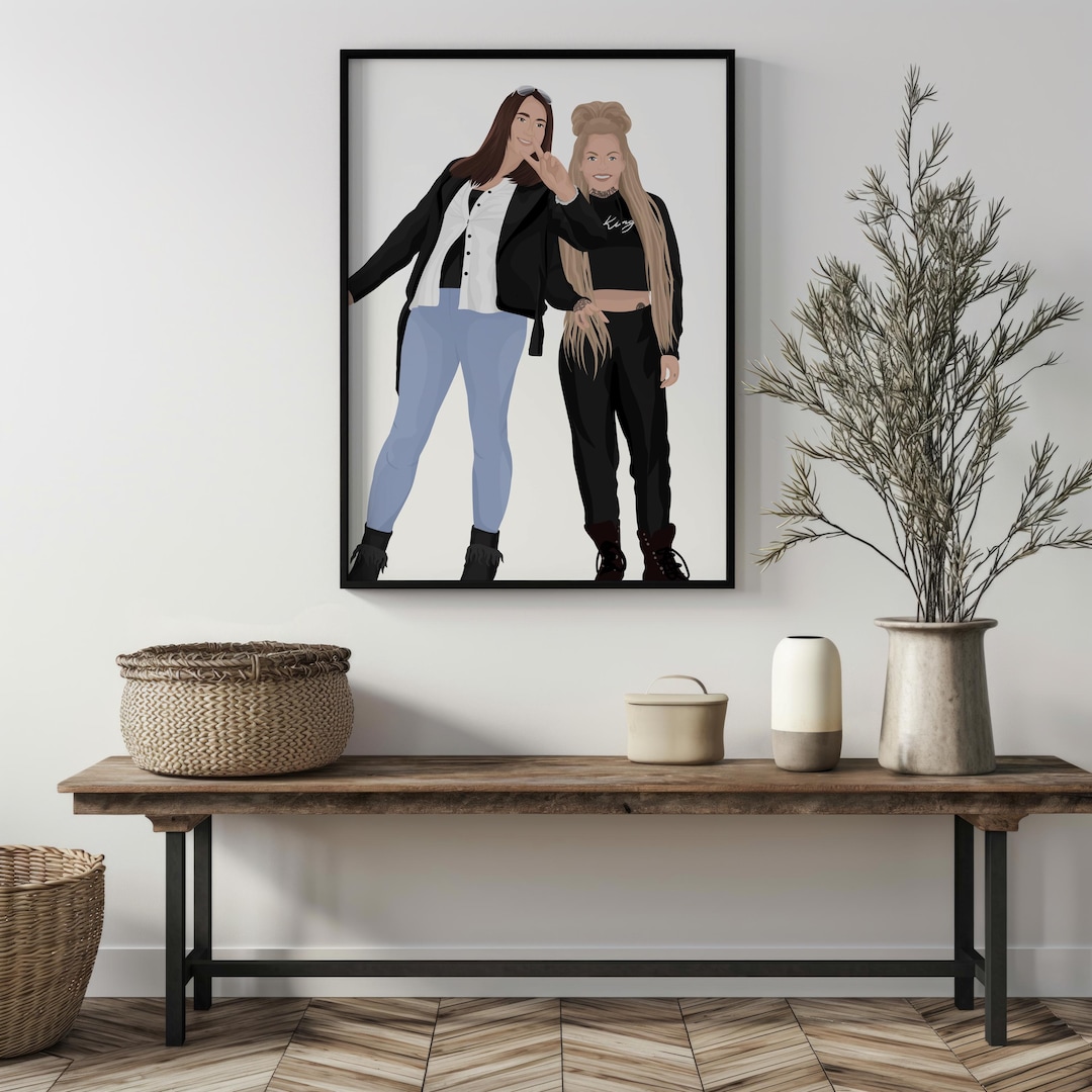 Custom Bestie, Friendship Digital Illustration. Prints Available ...