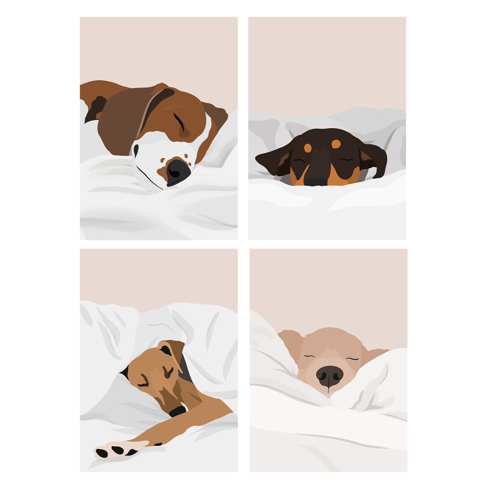 Dog Napping Illustrations Digital & Printed by LC | Etsy