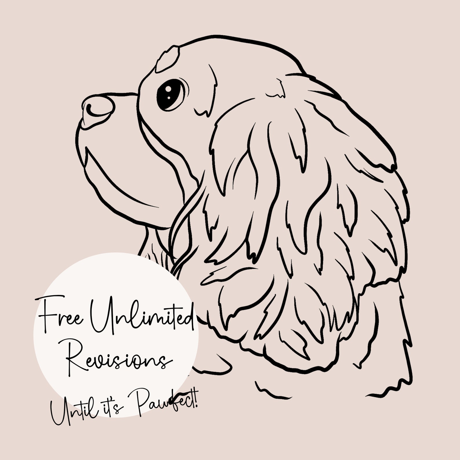 Custom Face Outline Pet Illustration Personalised Pet - Etsy