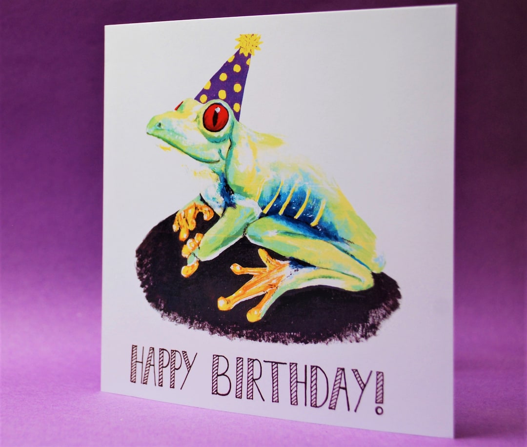 Happy Birthday Frog Card - Etsy