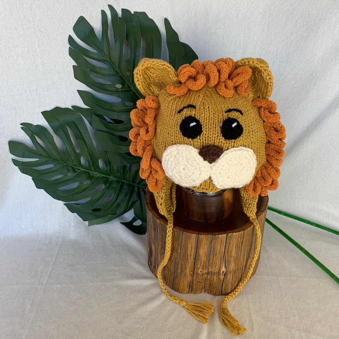 Hand Knit Lion Hat - Etsy