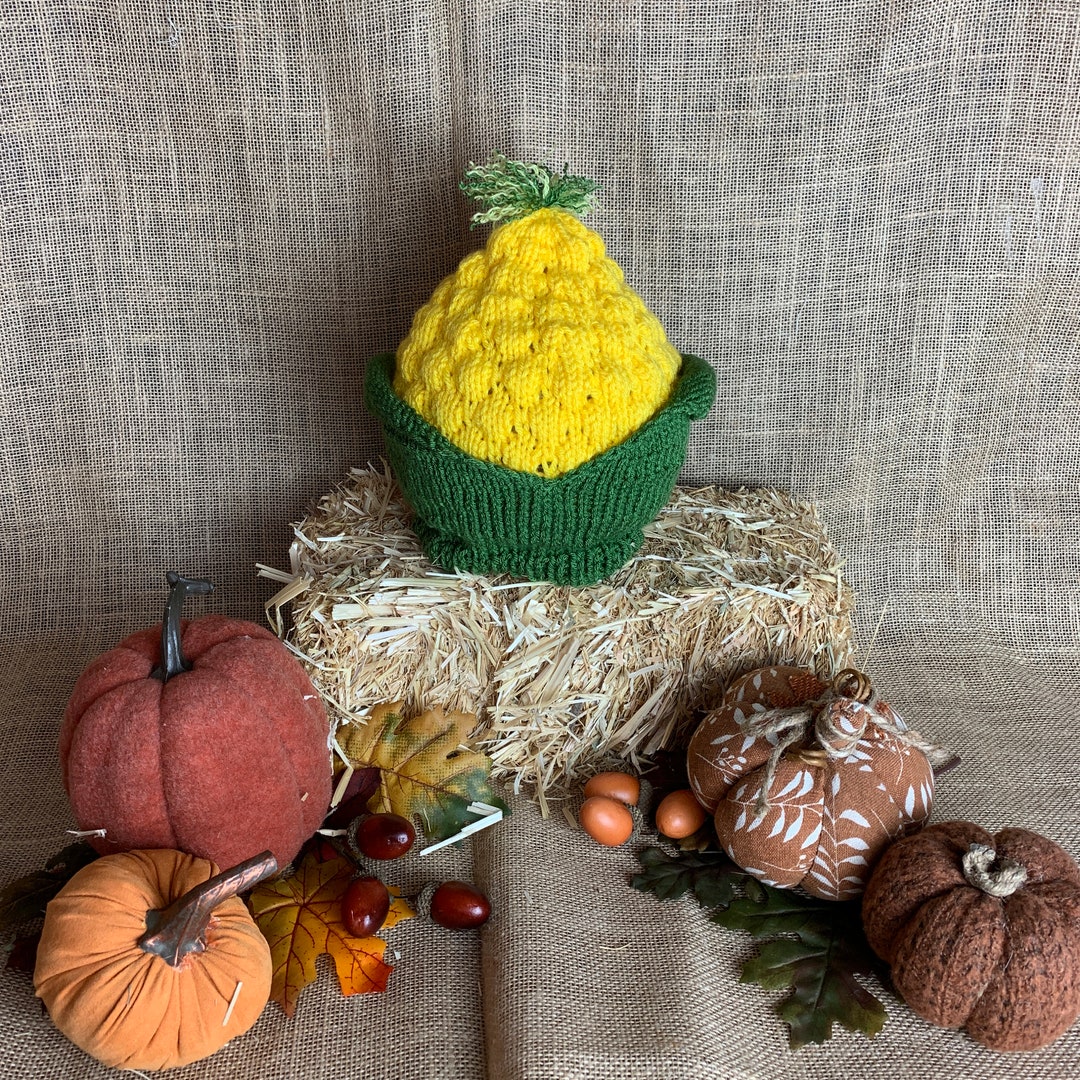 Hand Knit Corn on the Cob Hat - Etsy