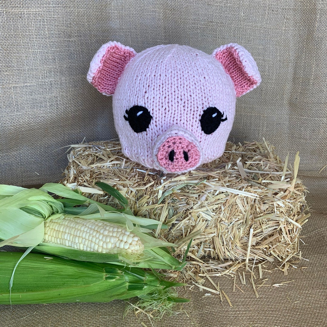 Hand Knit Pig Hat - Etsy