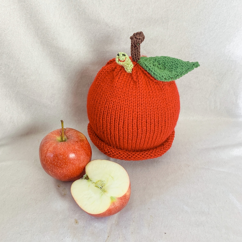 Hand Knit Apple Hat - Etsy