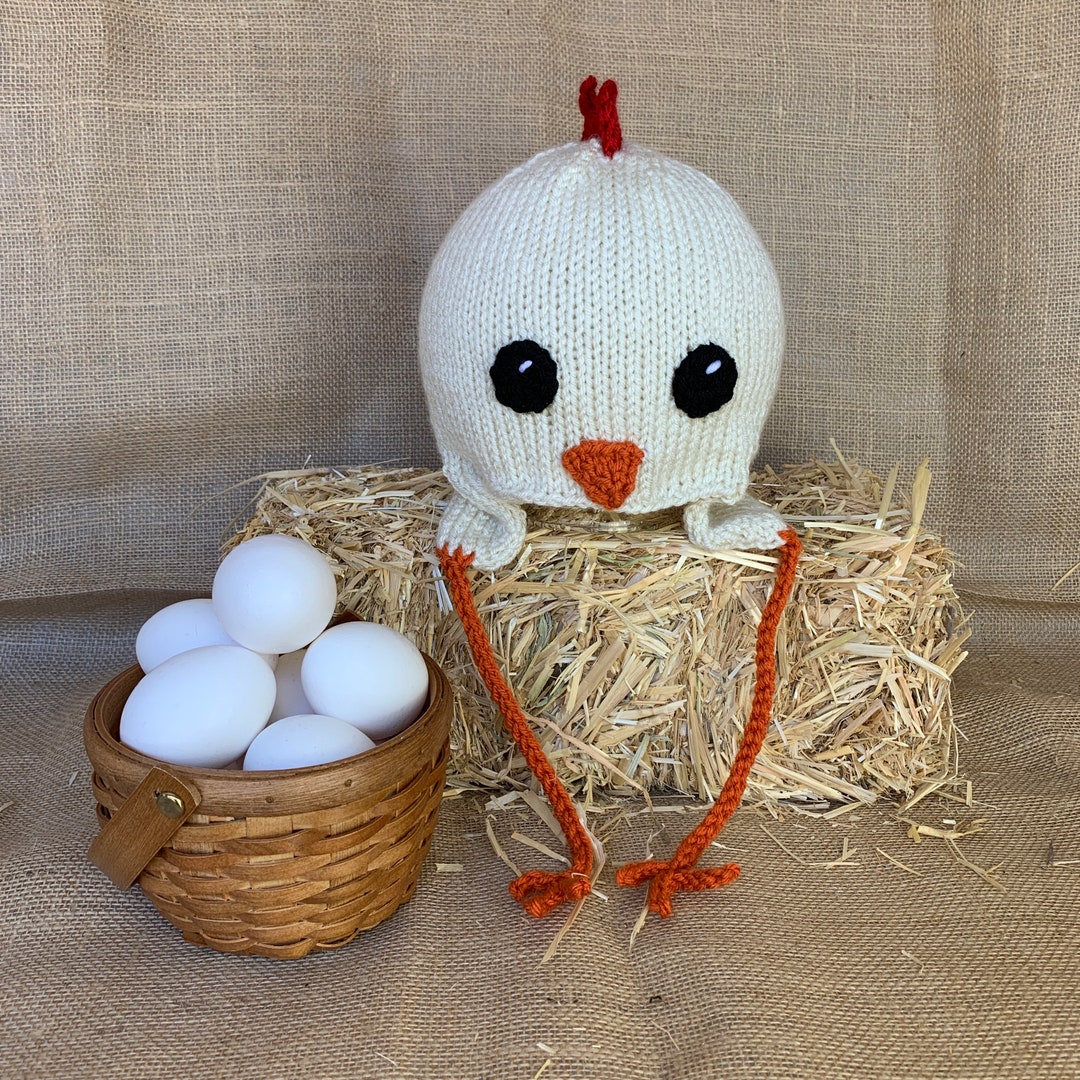 Hand Knit Chicken Hat - Etsy