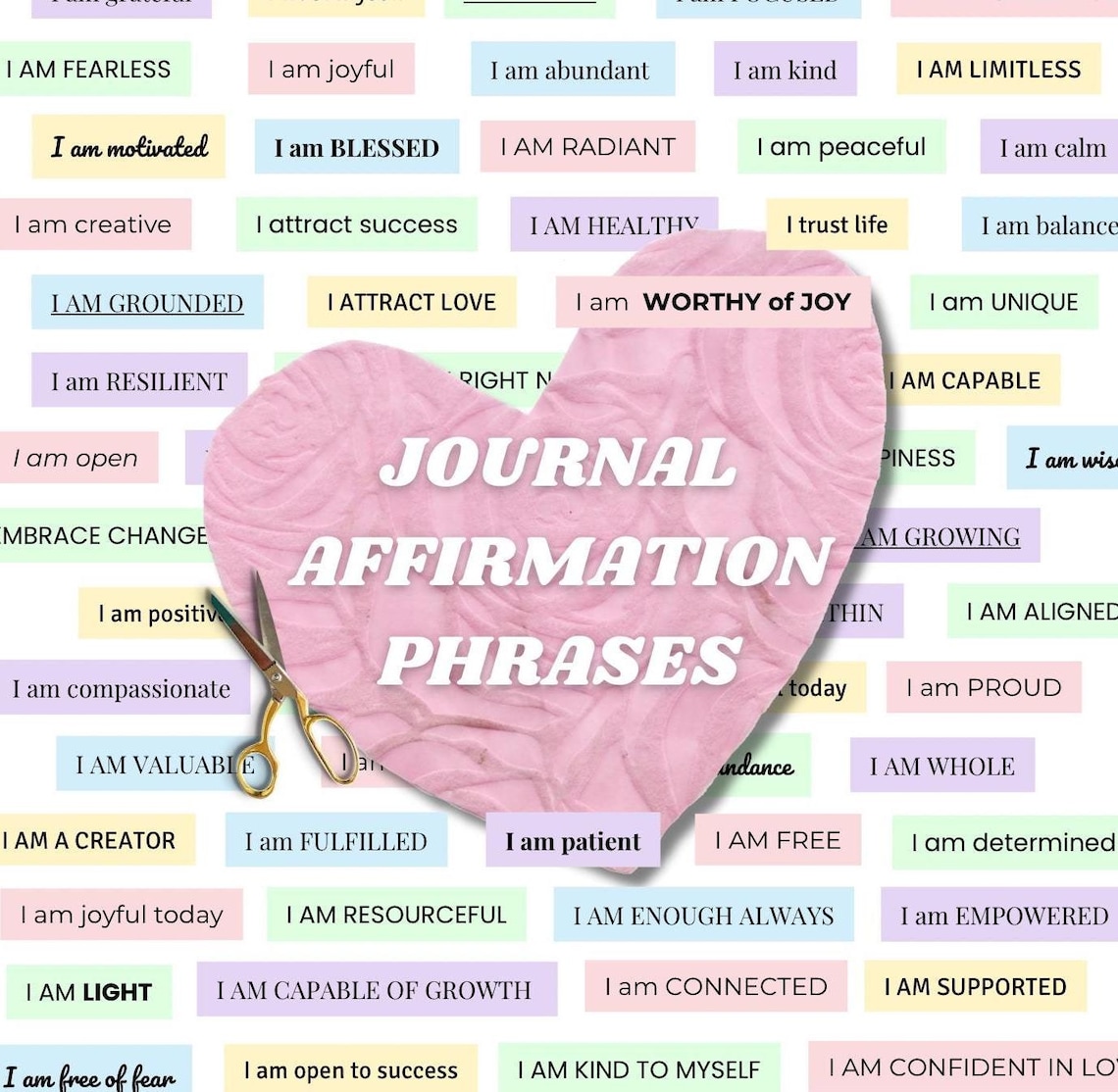 Powerful Affirmations - Printable Sheet, Positive Words and Phrases for ...