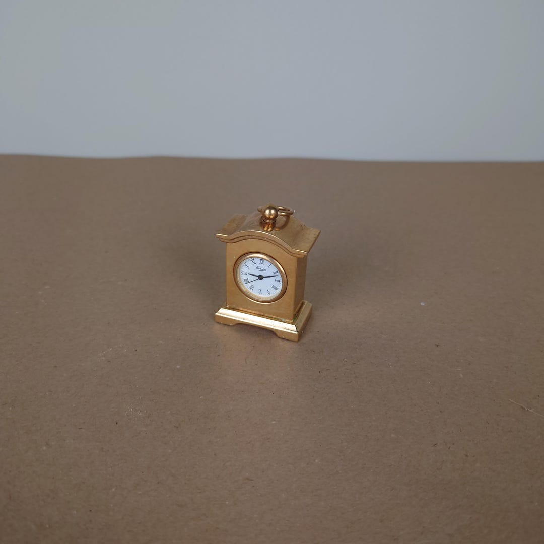 Brass Miniature Carriage Clock. Dolls House Clock. Miniature Brass ...