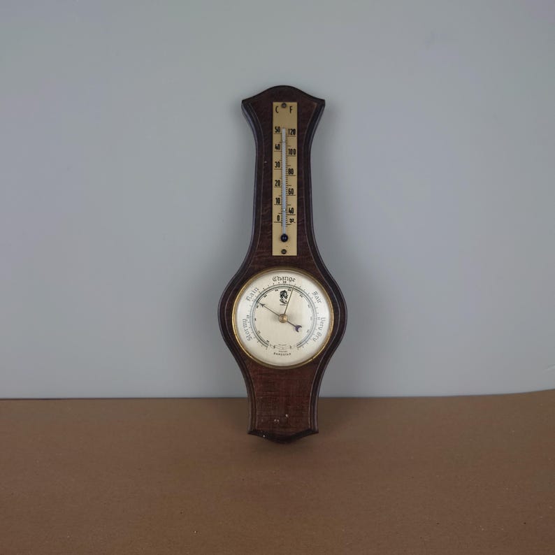 1940s Wooden Barometer: Mid-century British Made Hadrian - Etsy