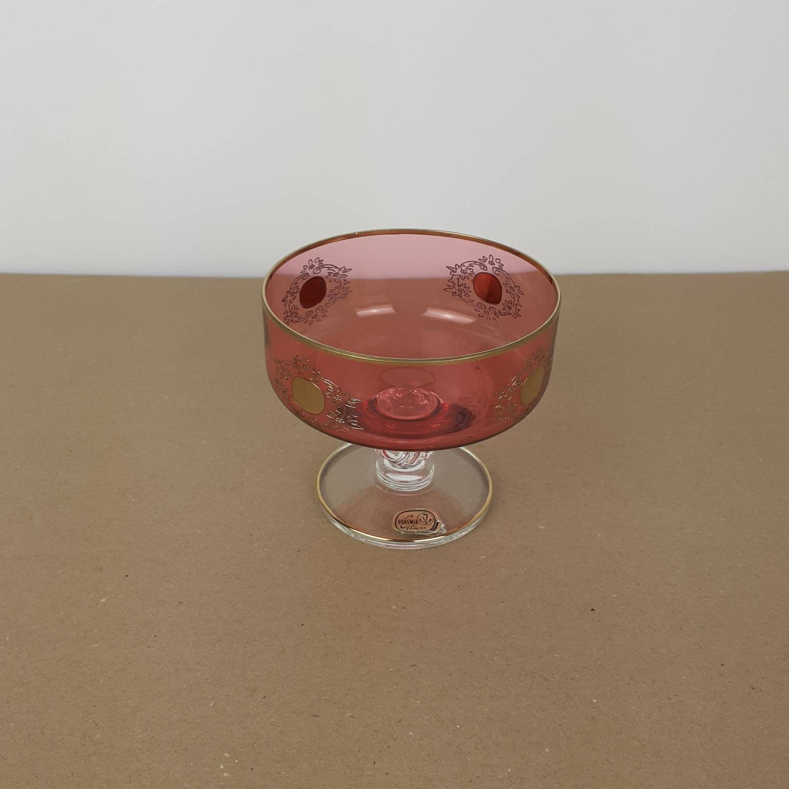 Czech Bohemian Ruby Crystal Glass bowls. Vintage bohemia glam | Etsy