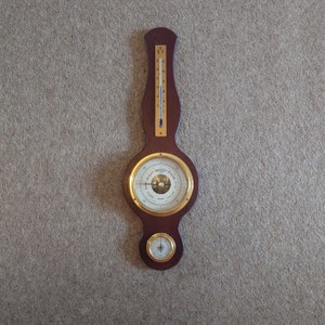 Staiger German Barometer. Vintage Wooden Nautical Barometer Thermometer ...