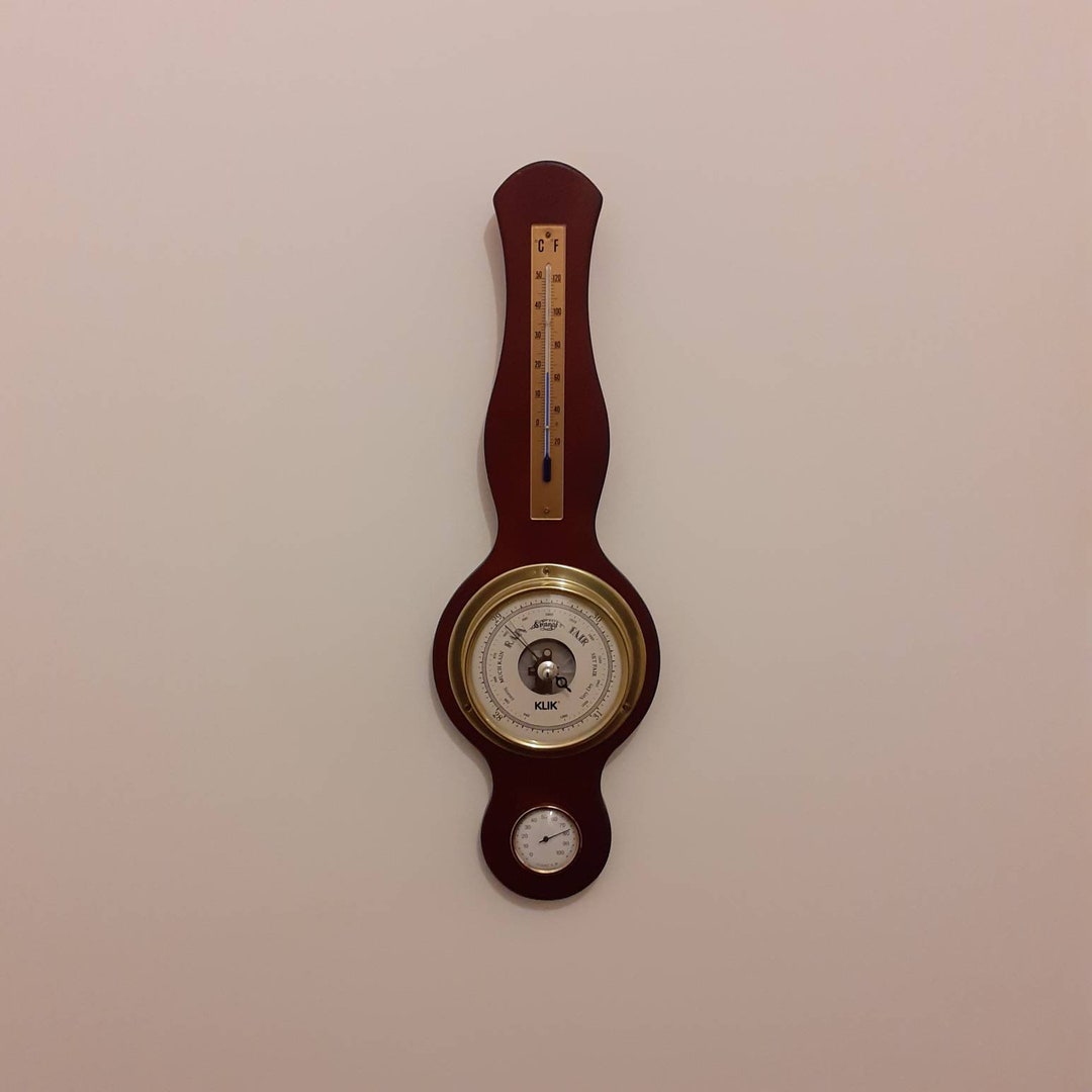 Klik British Barometer. Vintage Wooden Nautical Barometer With ...