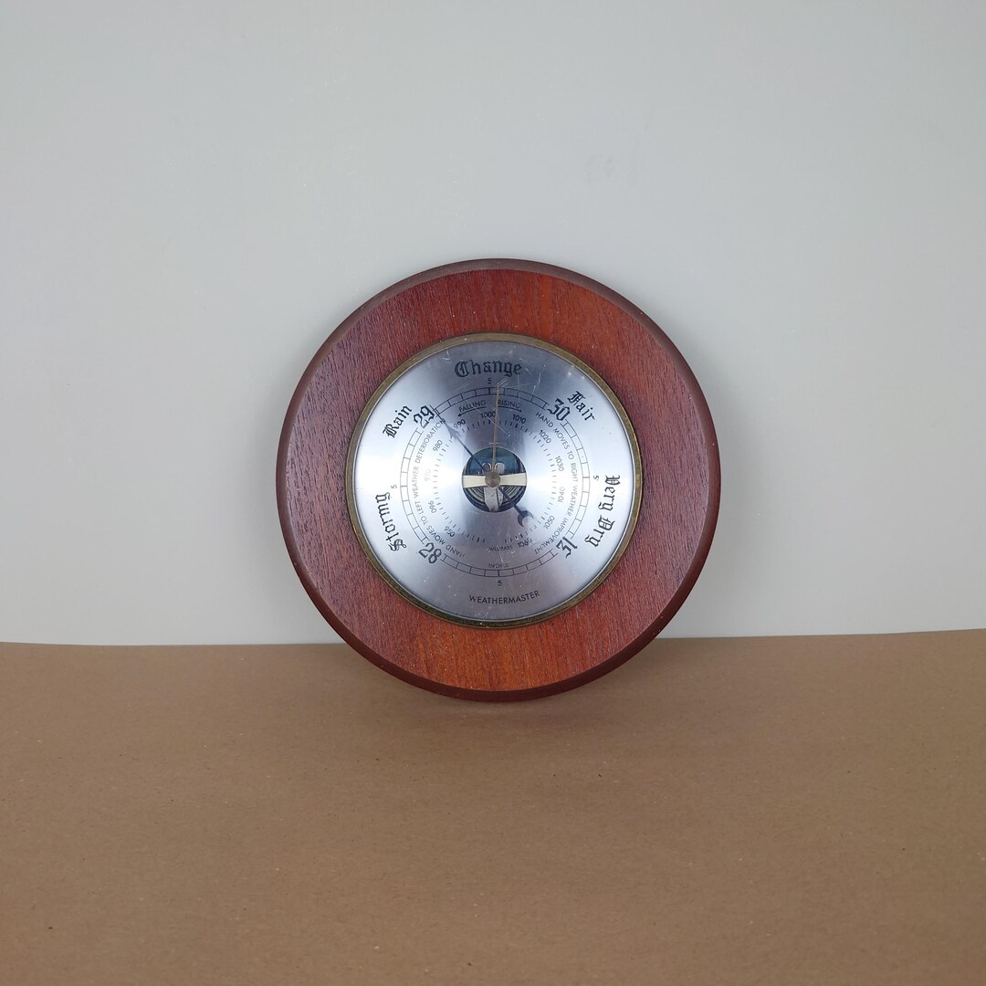 Vintage Wooden Nautical Barometer With Thermometer. Weathermaster - Etsy